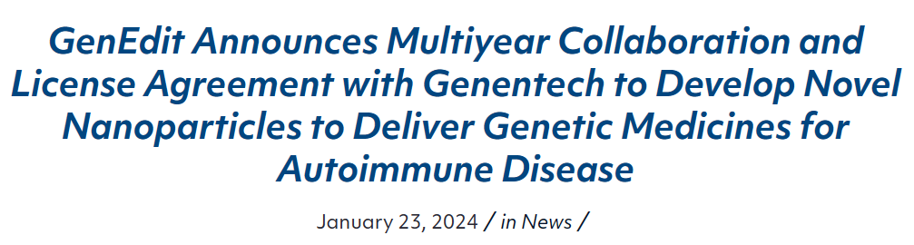 罗氏6.44亿美元押注！GenEdit完成2400万美元A1轮融资医药新闻-ByDrug-一站式医药资源共享中心-医药魔方