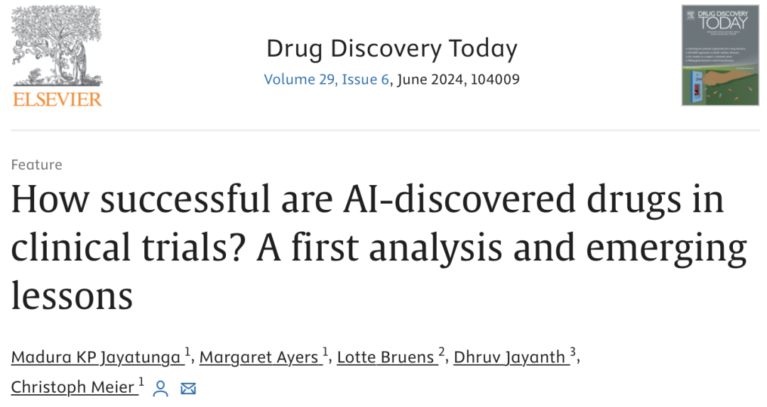 Drug Discov Today｜AI发现的药物在临床试验中的成功率如何？医药新闻-ByDrug-一站式医药资源共享中心-医药魔方