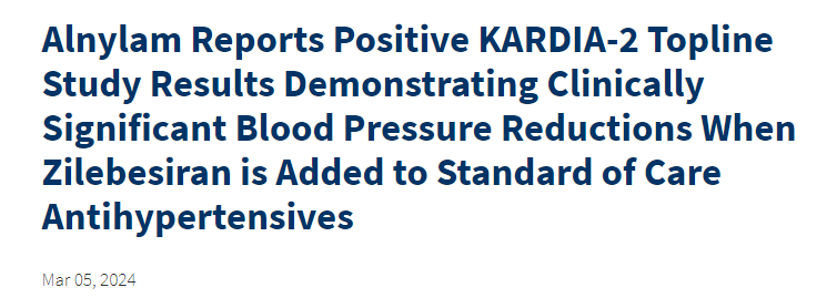 一针管半年！罗氏/Alnylam高血压RNAi疗法2期研究成功医药新闻-ByDrug-一站式医药资源共享中心-医药魔方