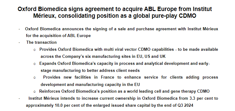 1600万美元！CGT CDMO领域又一起并购医药新闻-ByDrug-一站式医药资源共享中心-医药魔方