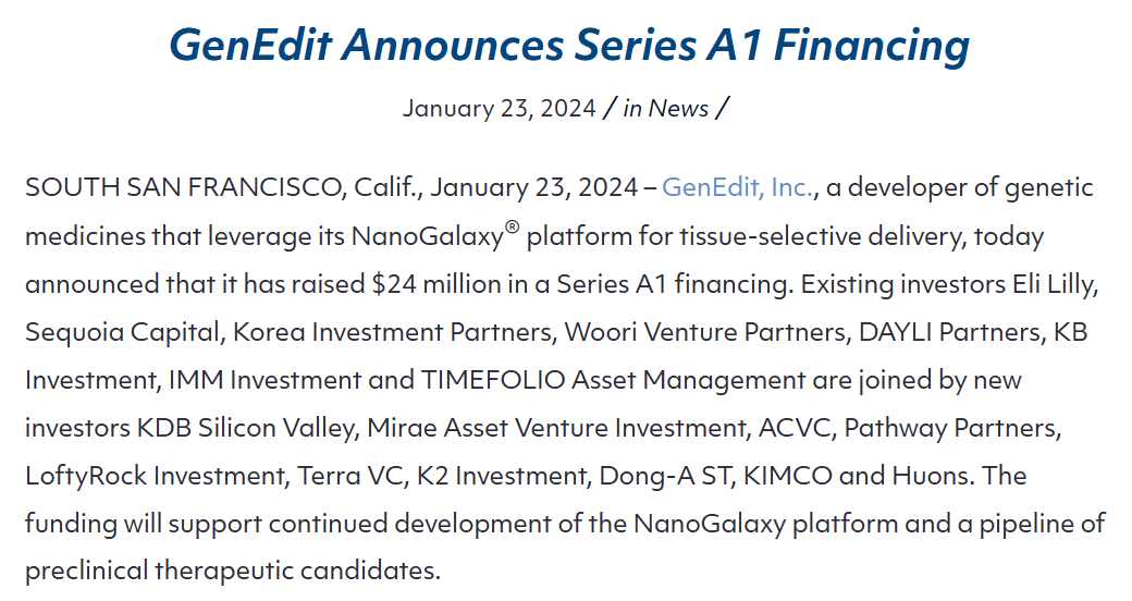 罗氏6.44亿美元押注！GenEdit完成2400万美元A1轮融资医药新闻-ByDrug-一站式医药资源共享中心-医药魔方