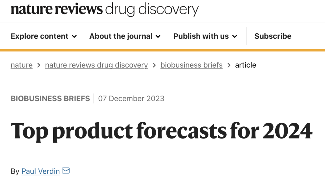 Nat Rev Drug Discov｜2024年全球药物销售TOP10榜单预测医药新闻-ByDrug-一站式医药资源共享中心-医药魔方
