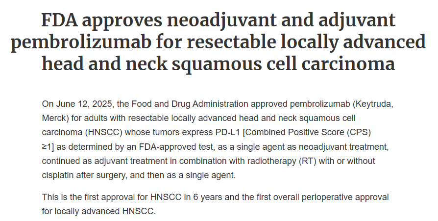 K药再创突破：获批成为HNSCC首个围手术期治疗药物医药新闻-ByDrug-一站式医药资源共享中心-医药魔方