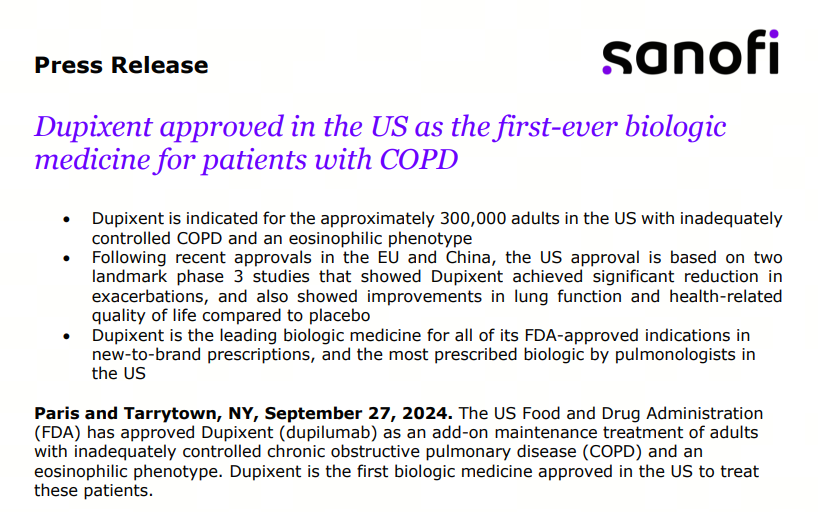 度普利尤单抗获FDA批准治疗慢阻肺病医药新闻-ByDrug-一站式医药资源共享中心-医药魔方