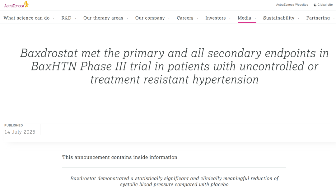 阿斯利康全新机制降压药III期研究成功医药新闻-ByDrug-一站式医药资源共享中心-医药魔方