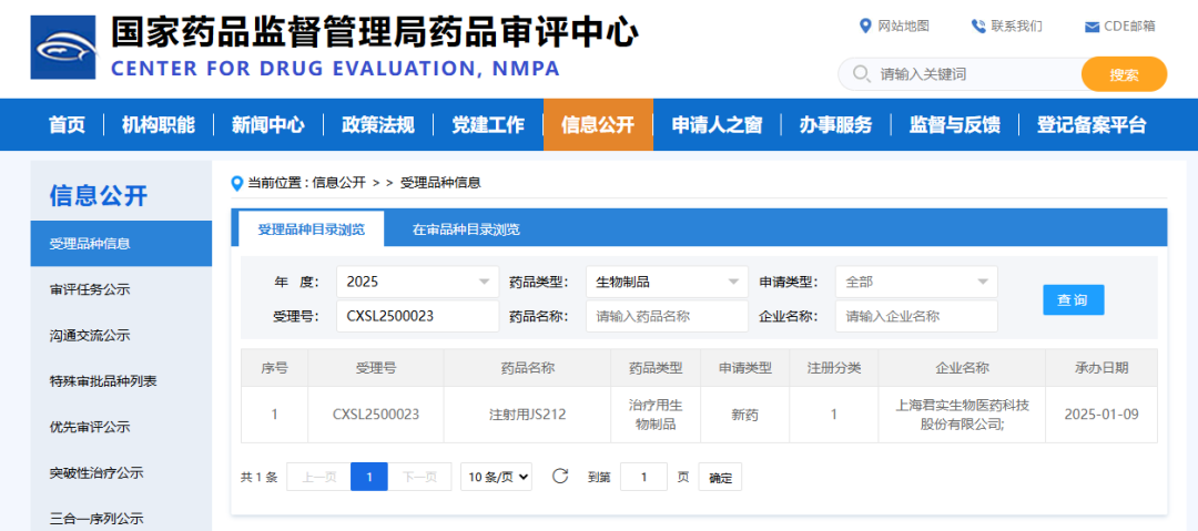 祝贺！东曜药业CDMO合作伙伴君实生物1类新药注射用JS212临床试验获批医药新闻-ByDrug-一站式医药资源共享中心-医药魔方