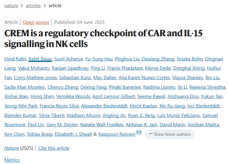 Nature：新靶点CREM来了，大大提升CAR-NK抗肿瘤活性医药新闻-ByDrug-一站式医药资源共享中心-医药魔方