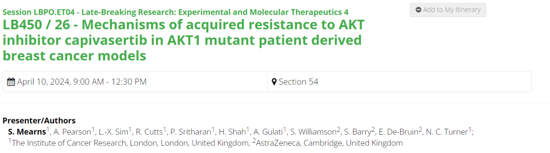 【2024 AACR】揭秘AKT抑制剂Capivasertib在AKT1突变型乳腺癌模型中的耐药机制医药新闻-ByDrug-一站式医药资源共享中心-医药魔方