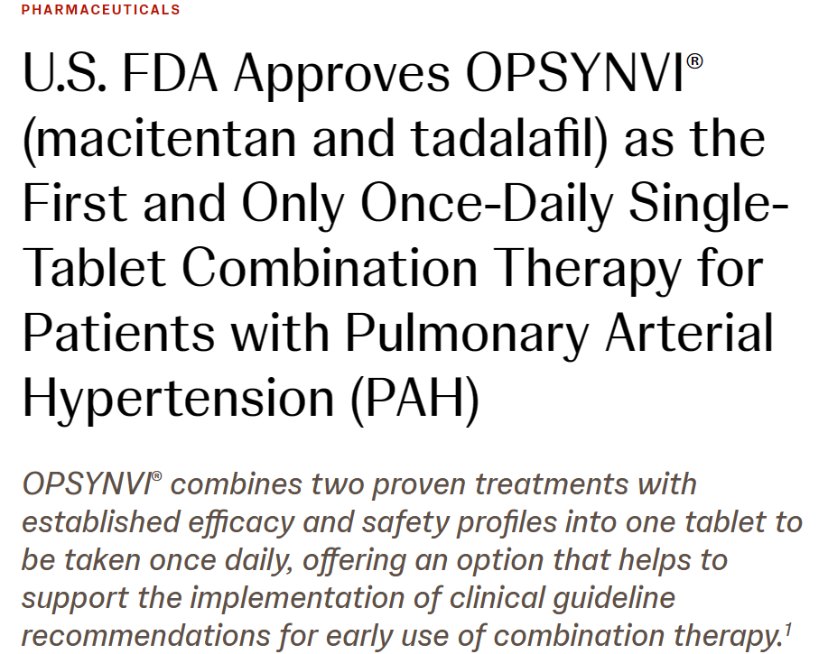 强生单片剂PAH复方新药获FDA批准上市医药新闻-ByDrug-一站式医药资源共享中心-医药魔方