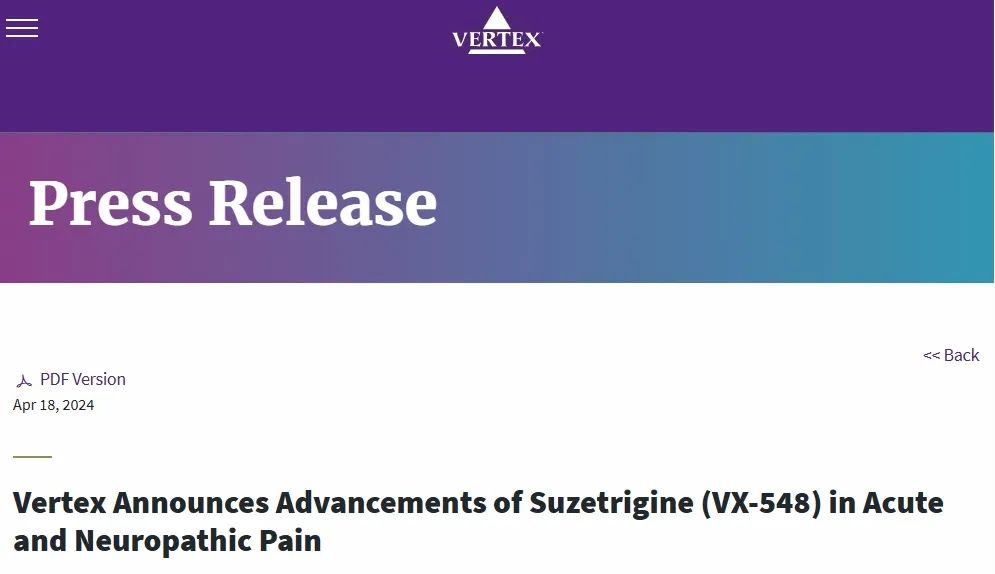 止痛药新纪元，20年来首次突破！Vertex小分子疗法获FDA授予“突破性疗法”医药新闻-ByDrug-一站式医药资源共享中心-医药魔方