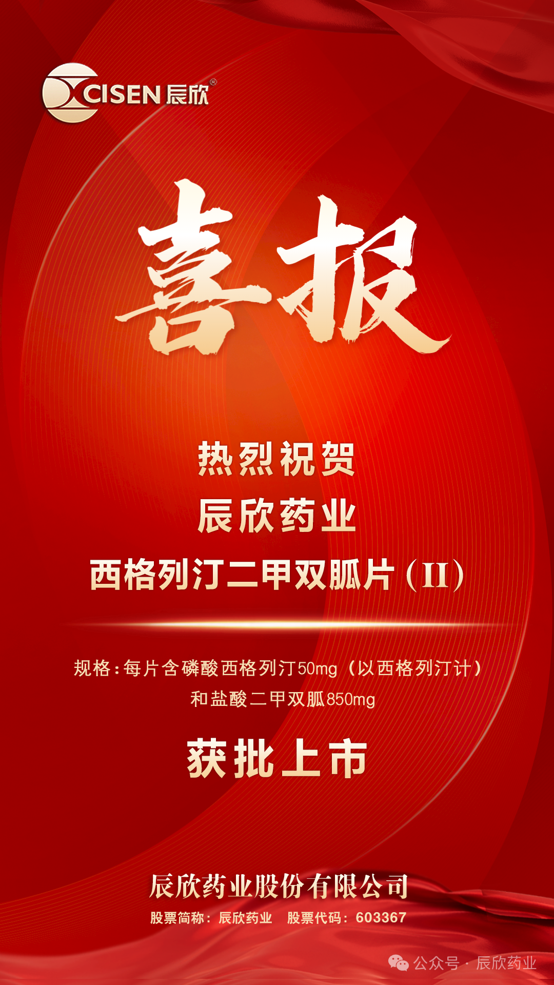 喜报｜辰欣药业西格列汀二甲双胍片（II）获批上市医药新闻-ByDrug-一站式医药资源共享中心-医药魔方