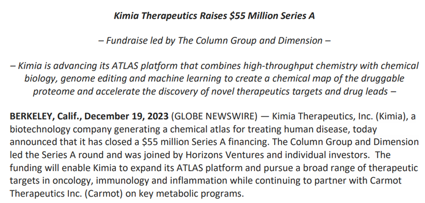 新锐！5500万美元A轮融资，大佬欲复刻Carmot传奇医药新闻-ByDrug-一站式医药资源共享中心-医药魔方