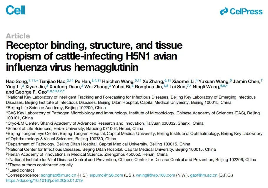 微生物所高福院士团队合作揭示牛传播H5N1禽流感病毒的跨种间传播机制医药新闻-ByDrug-一站式医药资源共享中心-医药魔方