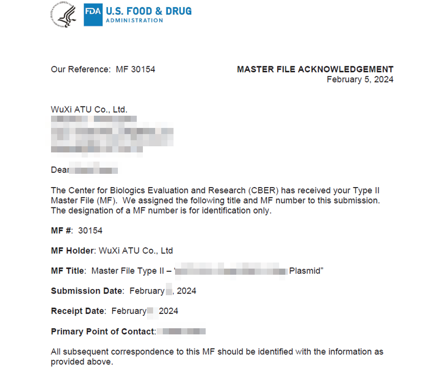 赋能CGT申报进程│药明生基顺利完成一系列质粒及病毒载体FDA DMF备案医药新闻-ByDrug-一站式医药资源共享中心-医药魔方