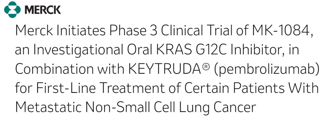 默沙东启动KRAS G12C抑制剂联合K药III期研究，一线治疗NSCLC医药新闻-ByDrug-一站式医药资源共享中心-医药魔方
