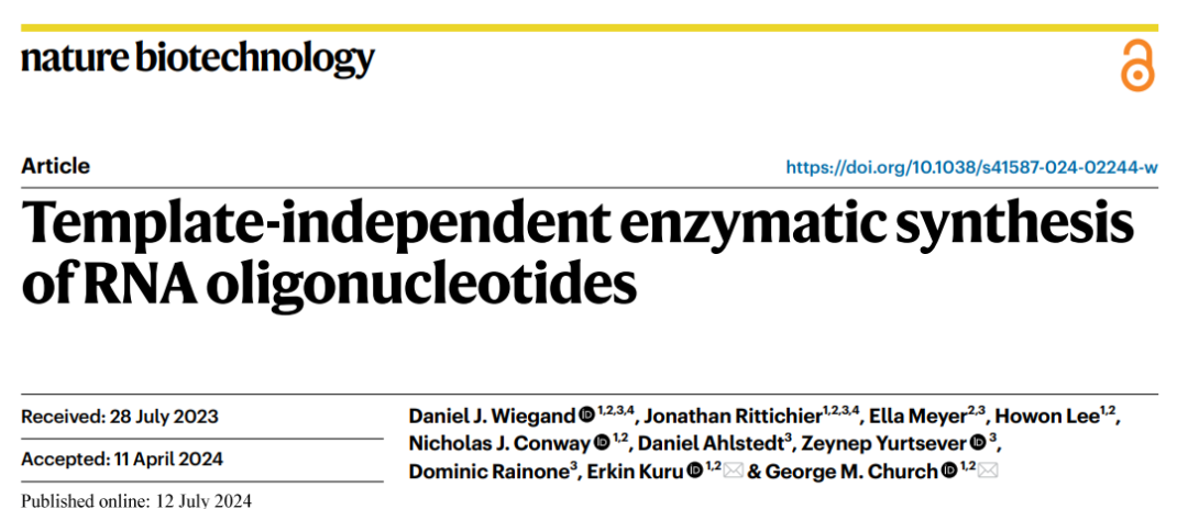 Nature子刊 | 全新RNA合成法，减少毒副产物、助力规模化生产RNA药物医药新闻-ByDrug-一站式医药资源共享中心-医药魔方