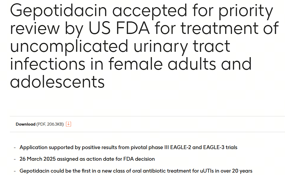 20年来首个！GSK first-in-class口服抗生素申报上市医药新闻-ByDrug-一站式医药资源共享中心-医药魔方
