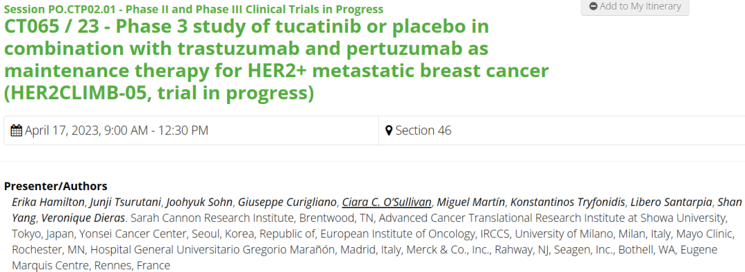 AACR 2023｜HER2CLIMB-05研究：妥卡替尼联合曲帕双靶维持治疗HER2+转移性乳腺癌的3期研究医药新闻-ByDrug-一站式医药资源共享中心-医药魔方