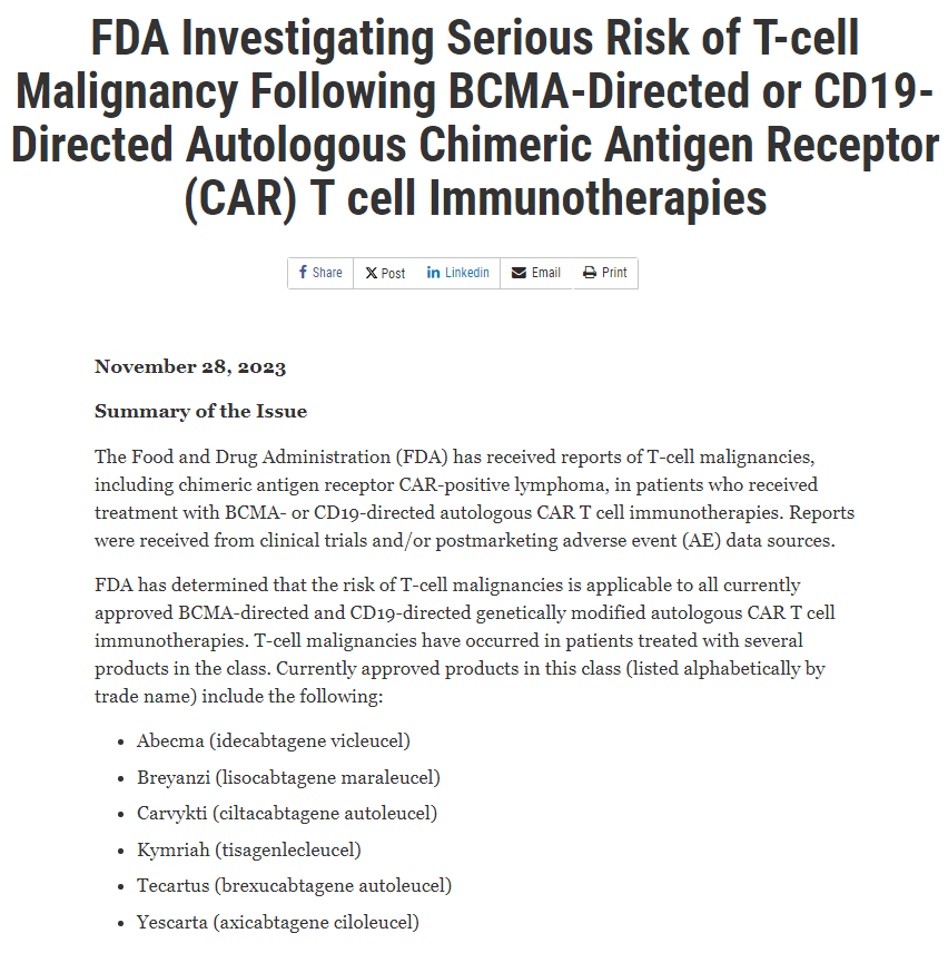 CAR-T可能引发淋巴瘤，FDA已展开调查医药新闻-ByDrug-一站式医药资源共享中心-医药魔方