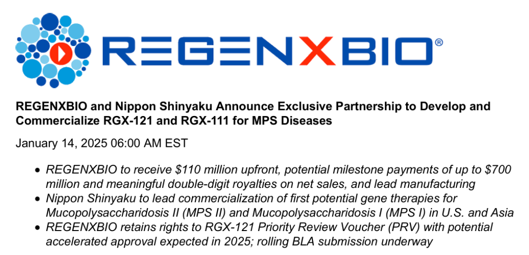 8.1亿美元！REGENXBIO达成两款AAV基因治疗对外授权医药新闻-ByDrug-一站式医药资源共享中心-医药魔方