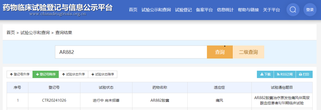 一品红创新痛风药AR882启动国内II/III期临床试验 | 项目进展医药新闻-ByDrug-一站式医药资源共享中心-医药魔方