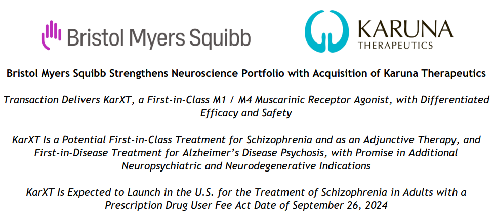 140亿美元！BMS收购Karuna Therapeutics医药新闻-ByDrug-一站式医药资源共享中心-医药魔方