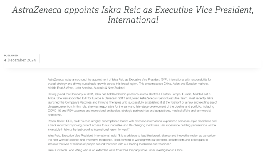 阿斯利康持续「割席」王磊，官宣最新人事任命医药新闻-ByDrug-一站式医药资源共享中心-医药魔方