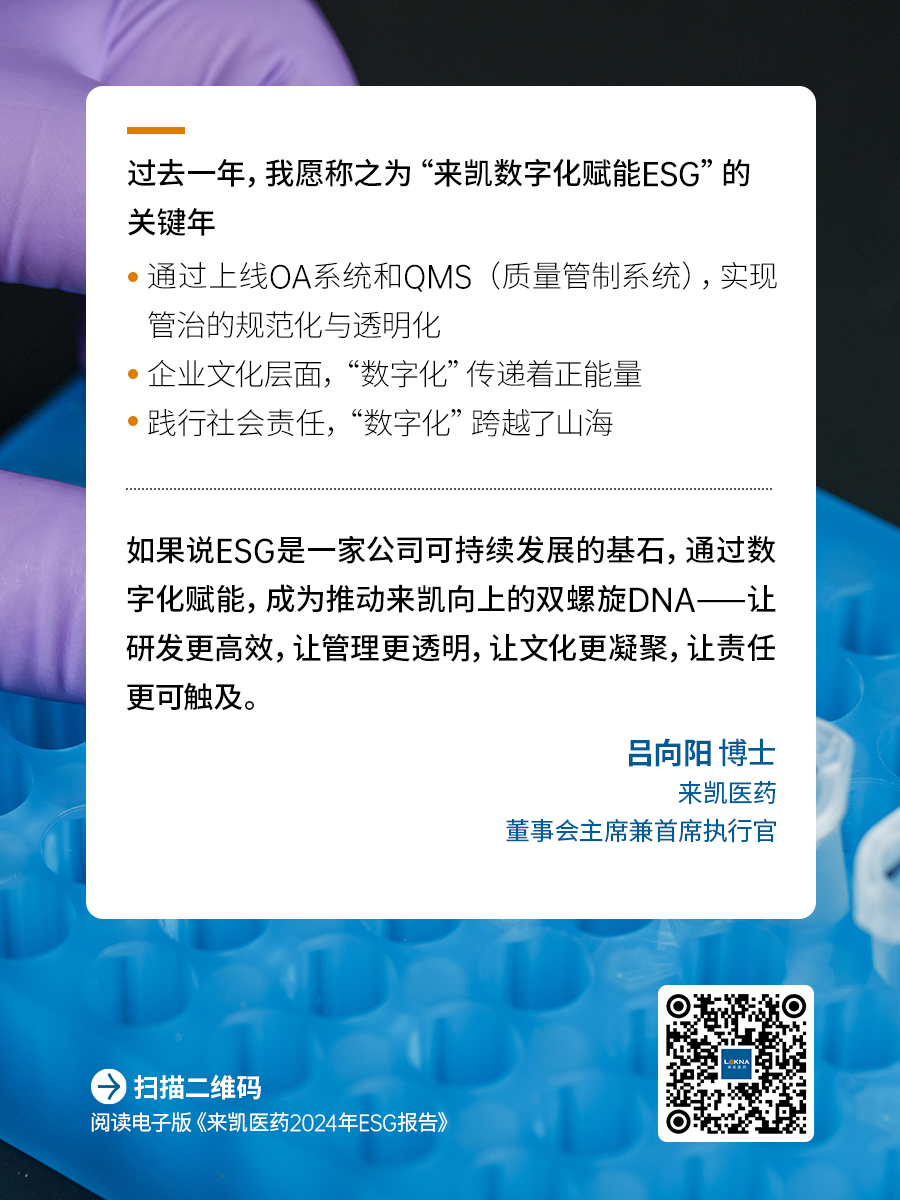 来凯2024ESG报告：数字化赋能ESG关键年医药新闻-ByDrug-一站式医药资源共享中心-医药魔方