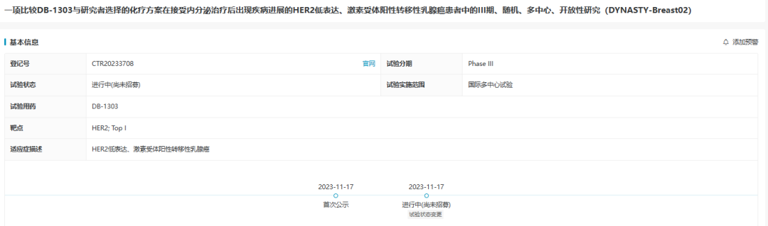 映恩生物启动DB-1303中国III期临床，针对HER2低表达乳腺癌医药新闻-ByDrug-一站式医药资源共享中心-医药魔方