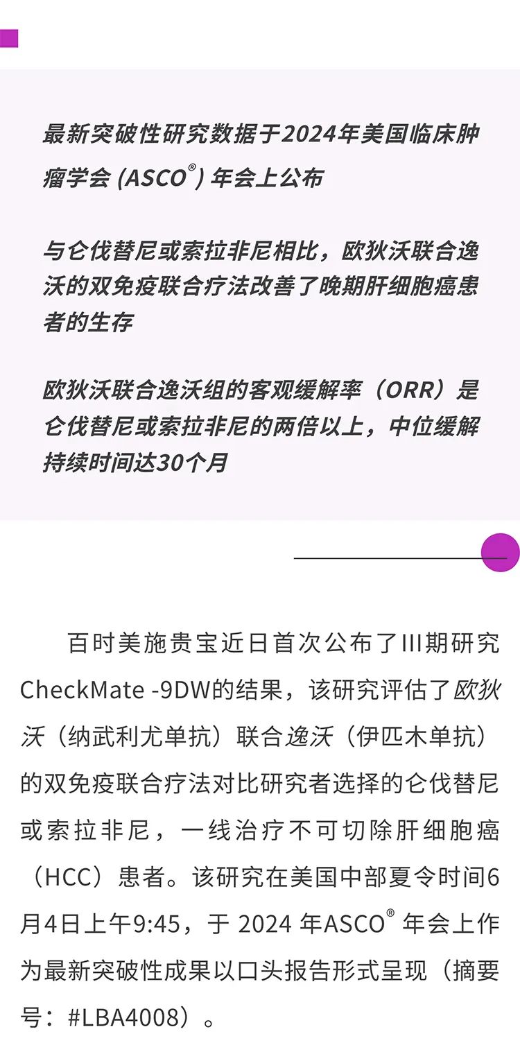 长生存+高缓解！"免疫双子星"治疗肝癌一线CheckMate-9DW数据重磅揭晓医药新闻-ByDrug-一站式医药资源共享中心-医药魔方