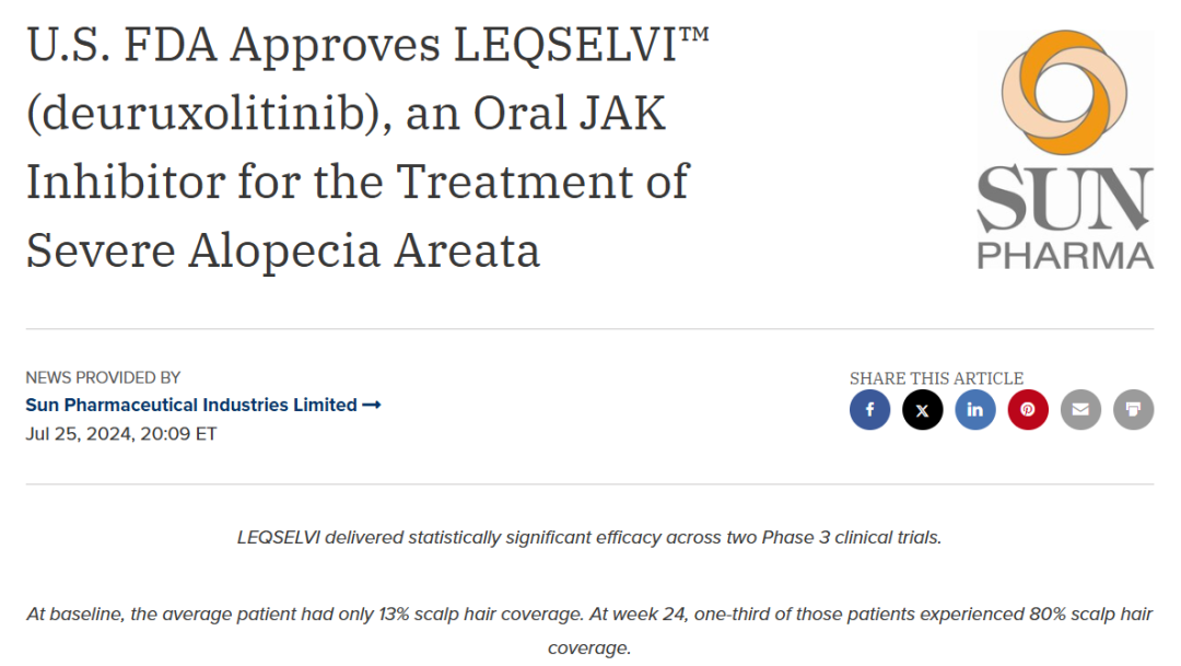 80%头发可再生！氘代芦可替尼在美获批上市医药新闻-ByDrug-一站式医药资源共享中心-医药魔方