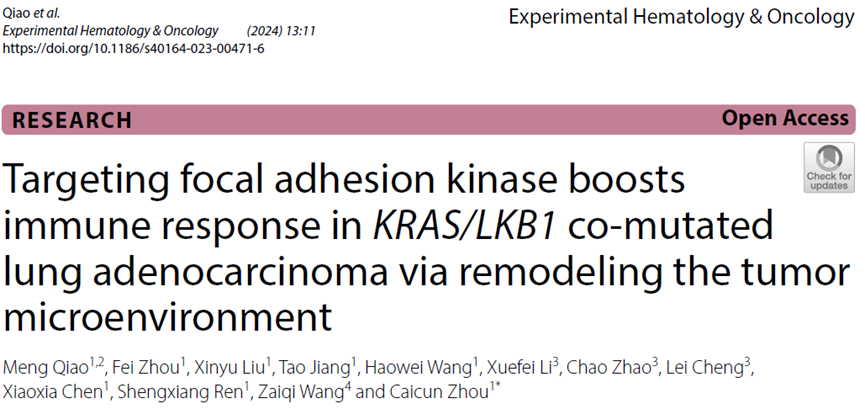 应世生物转化医学团队发表IN10018联用抗PD-1抗体治疗KRAS/LKB1共突变肺癌研究医药新闻-ByDrug-一站式医药资源共享中心-医药魔方