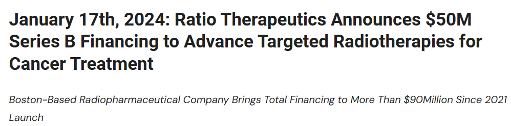5000万美元B轮融资，开发放射性药物医药新闻-ByDrug-一站式医药资源共享中心-医药魔方
