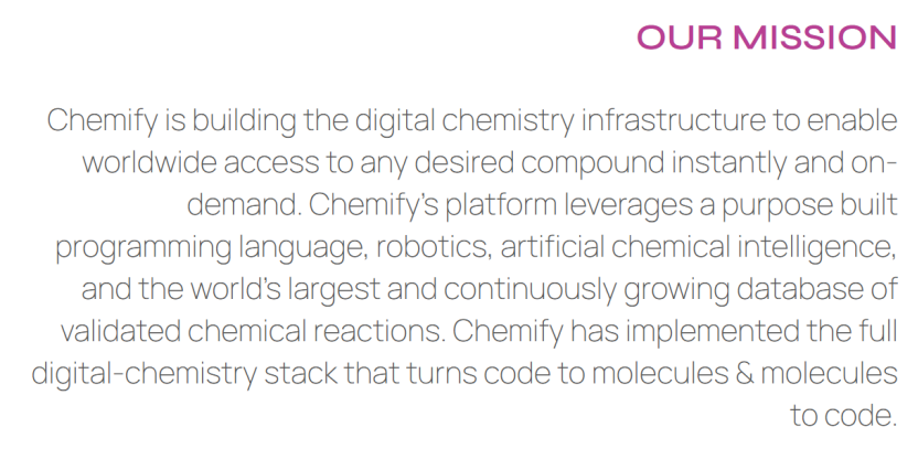 探针AI医疗专题：Chemify，用AI编程化学，开启分子创造的“代码时代”医药新闻-ByDrug-一站式医药资源共享中心-医药魔方