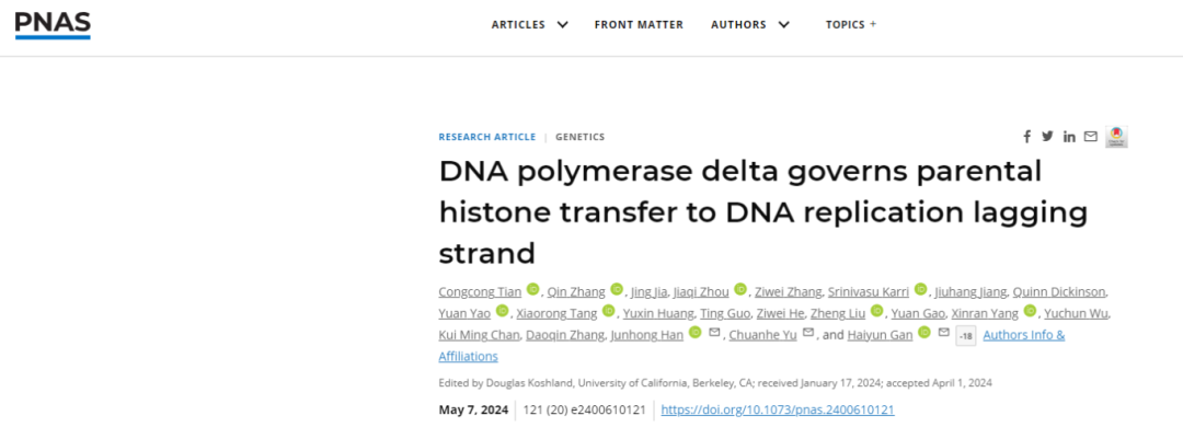 PNAS & NAR | 完成！DNA复制偶联亲代组蛋白回收的“最后一块拼图”医药新闻-ByDrug-一站式医药资源共享中心-医药魔方
