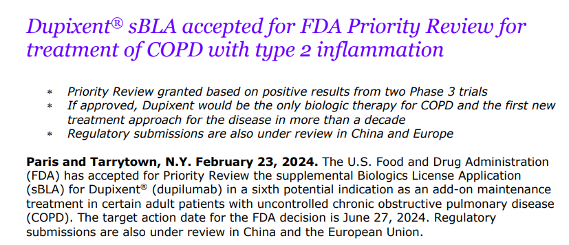 潜在首款！度普利尤单抗COPD新适应症在美申报上市医药新闻-ByDrug-一站式医药资源共享中心-医药魔方
