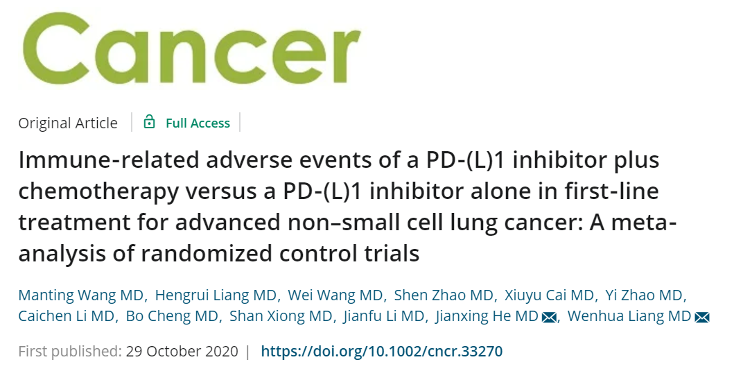 不止增效，最新荟萃分析：联合化疗还能降低PD-1/L1单抗免疫毒性医药新闻-ByDrug-一站式医药资源共享中心-医药魔方