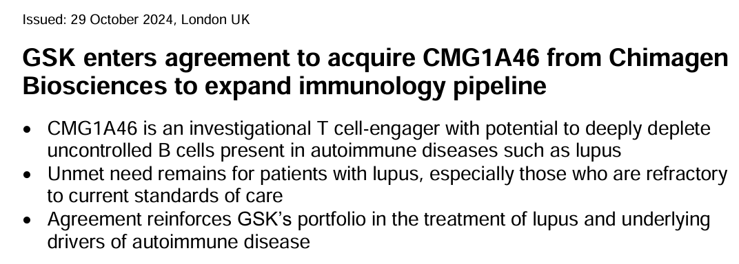 8.5亿美元！GSK收购恩沐生物三特异性抗体，用于自免疾病医药新闻-ByDrug-一站式医药资源共享中心-医药魔方