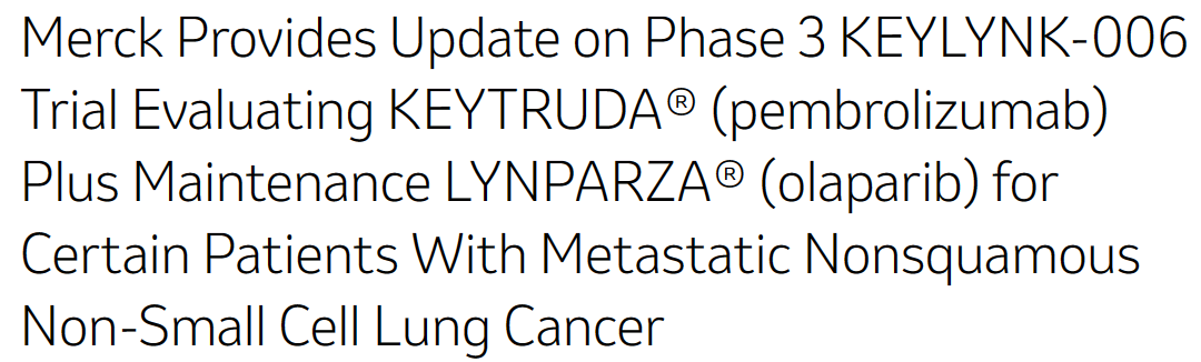 K药+奥拉帕利联合疗法又一项III期研究失败医药新闻-ByDrug-一站式医药资源共享中心-医药魔方