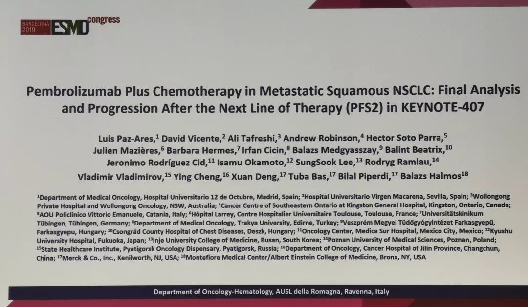 ESMO 2019∣KEYNOTE-407研究数据更新：帕博利珠单抗联合化疗显著延长PFS2，免疫治疗越早使用越好医药新闻-ByDrug-一站 ...