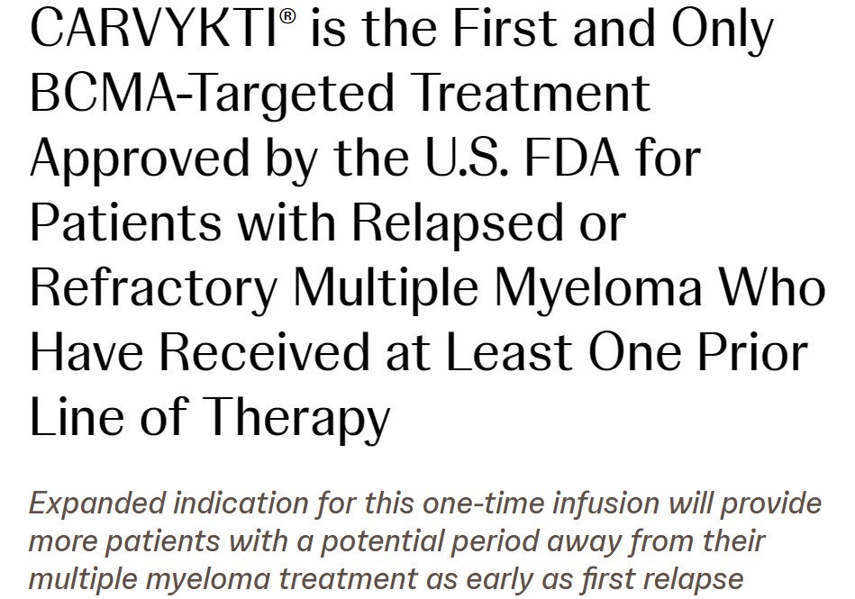 传奇生物/强生Carvykti获FDA批准二线治疗多发性骨髓瘤医药新闻-ByDrug-一站式医药资源共享中心-医药魔方